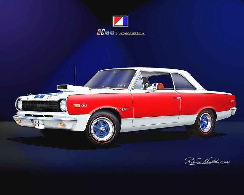 1969 Amc SC Rambler Prints by Danny Whitfield | Comes in 2 Different ...