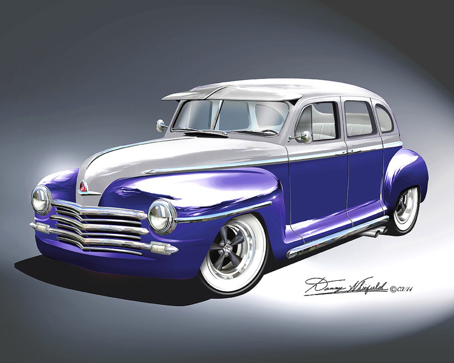 1947 Plymouth & 1940 Chevy Hot Rod Art Prints | Comes in 10 Different ...