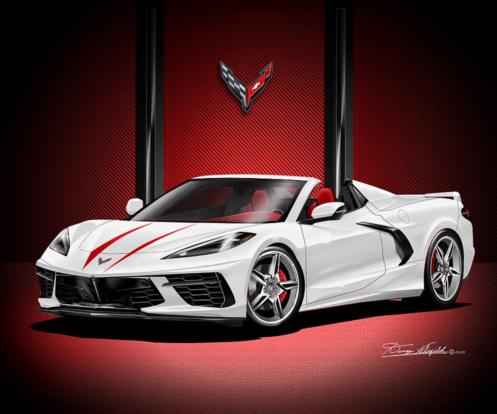 C8 Corvette Stingray Art Print: 10 Styles, Vintage Car Poster Comes in ...