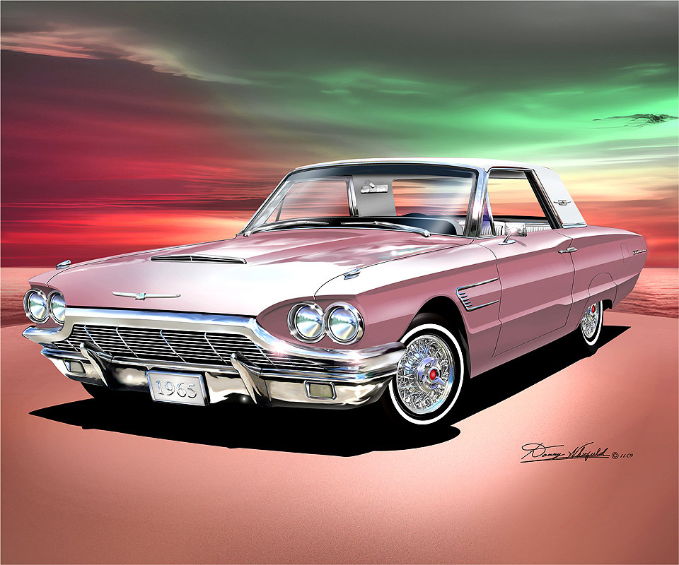 1965 Thunderbird Coupe Art Print: Automotive Illustration by Danny ...