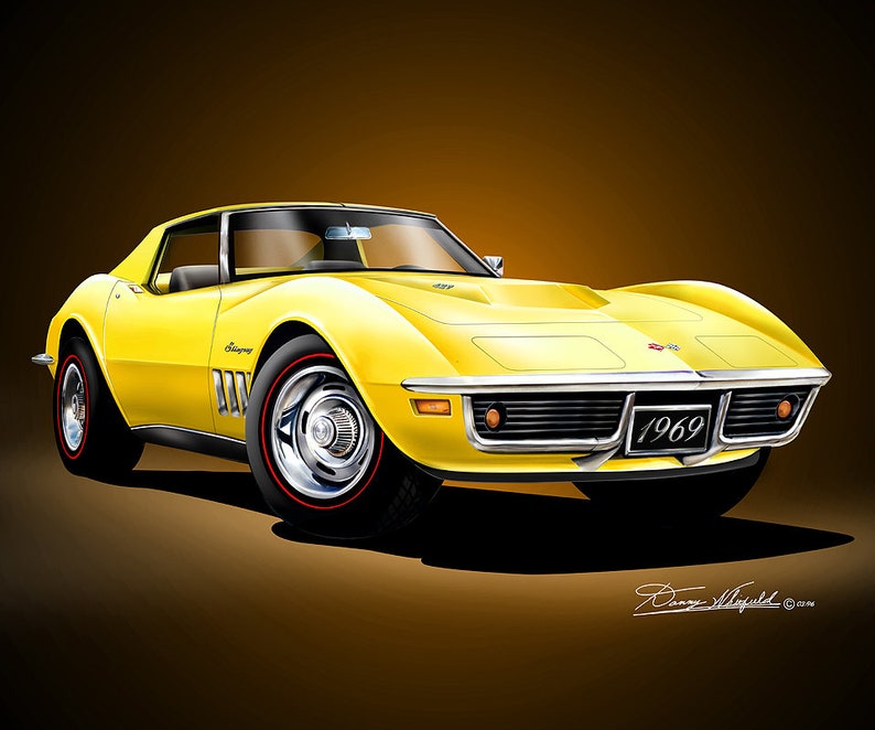 1969 Chevrolet Corvette C3 Art Prints by Danny Whitfield Coupe Comes in ...