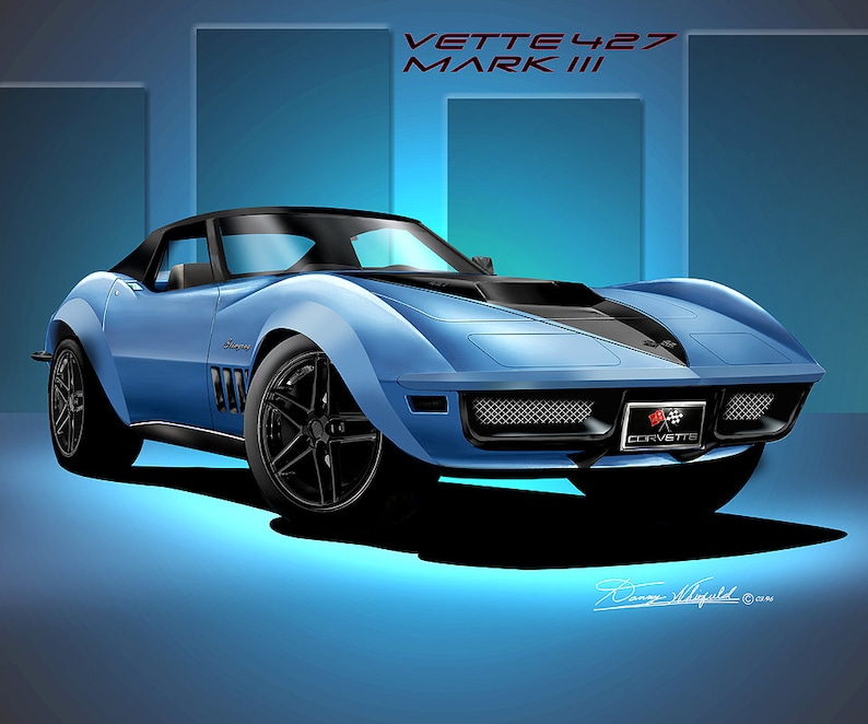 1969 Chevrolet Corvette C3 Art Prints by Danny Whitfield Coupe Comes in ...