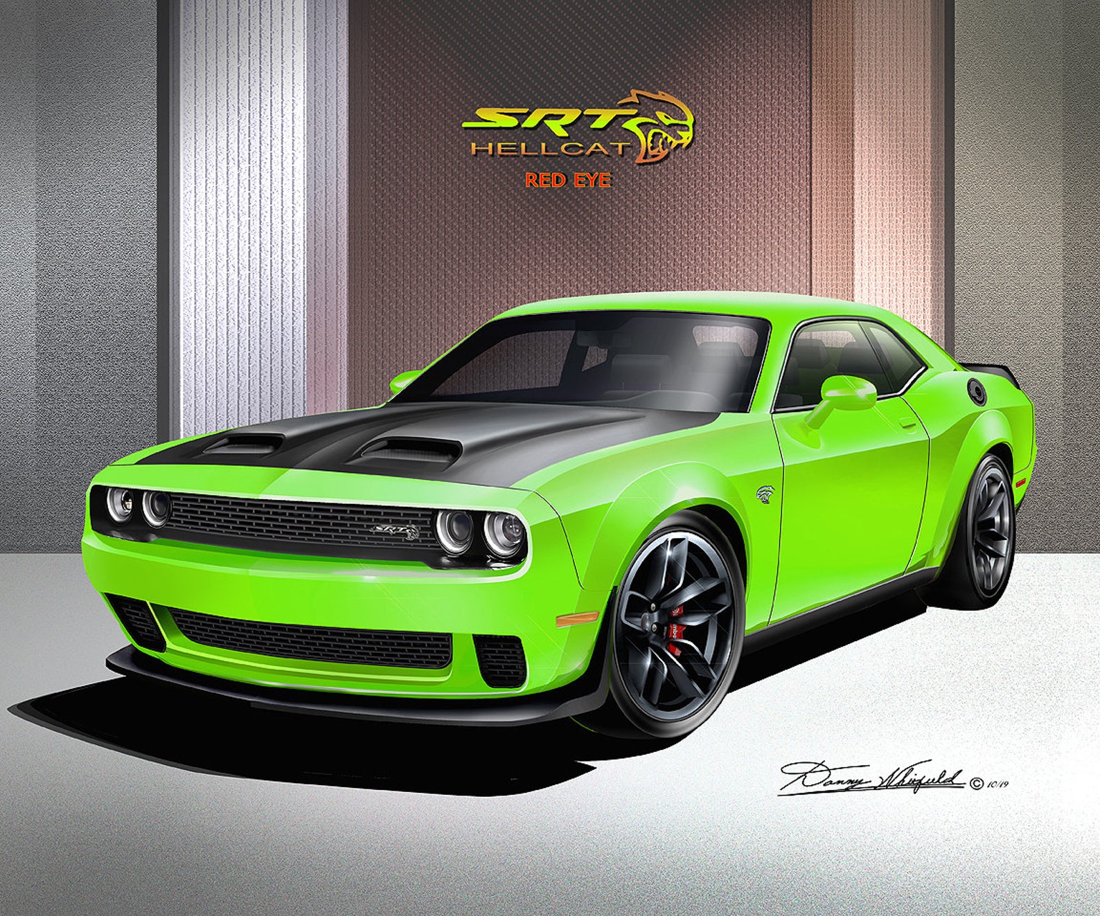 2019 Challenger Hellcat Muscle Car Art Prints by Danny Whitfield Comes ...