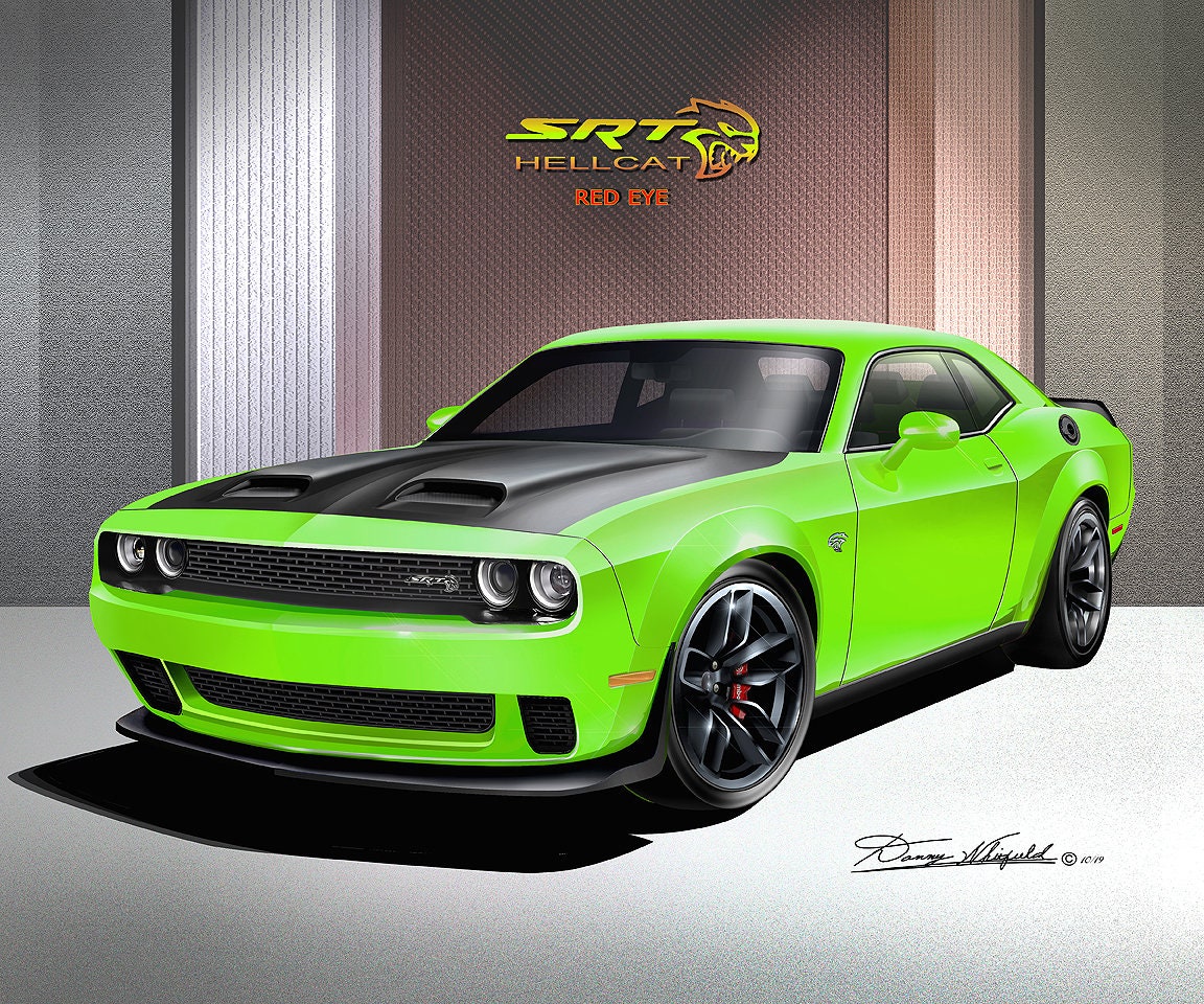 2019 Challenger Hellcat Muscle Car Art Prints by Danny Whitfield Comes ...