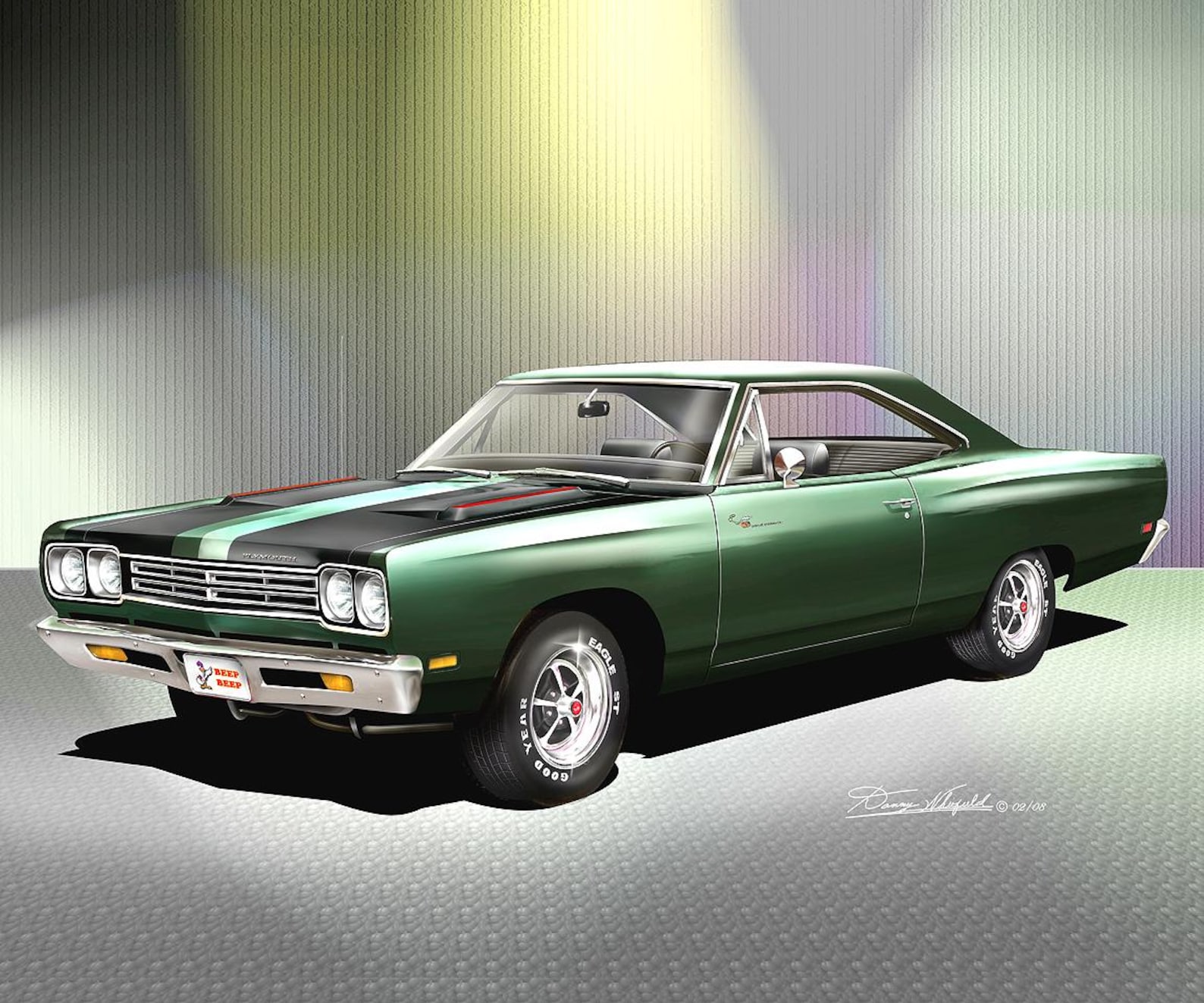 1969 Plymouth Road Runner Art Print: Automotive Illustration - Etsy