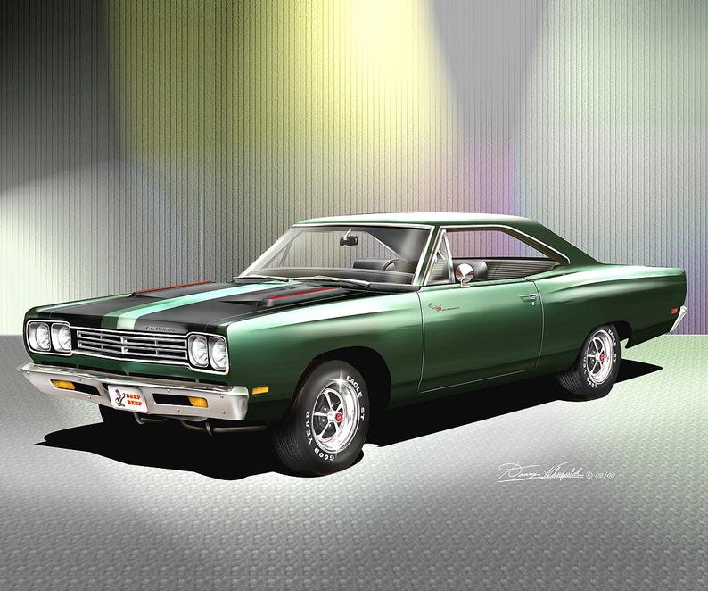 1969 Plymouth Road Runner Art Print: Vintage Car Poster Comes in 5 to ...