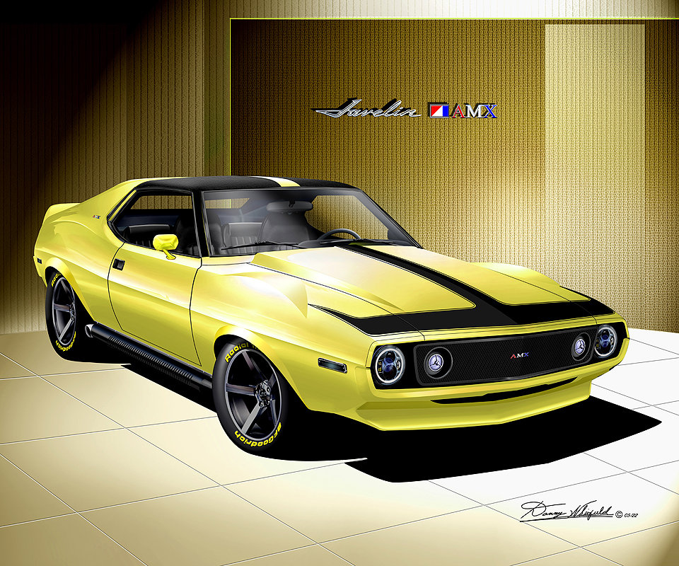 1971 Custom AMC Javelin AMX Art Print: Car Enthusiast Poster by Danny ...