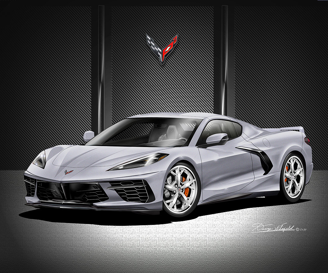 C8 Corvette Stingray Art Print: Vintage Car Poster, Automotive Wall Art ...