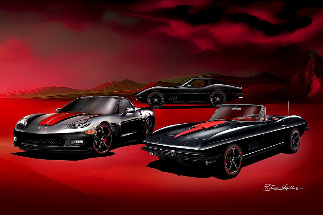 C3 C8 Chevrolet Corvette Art Prints by Danny Whitfield Speed Balls C8R ...