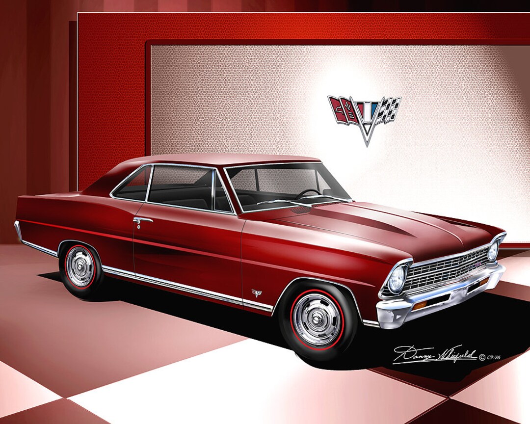 1967 Nova Car Print: Vintage Automotive Wall Art by Danny Whitfield (5 ...