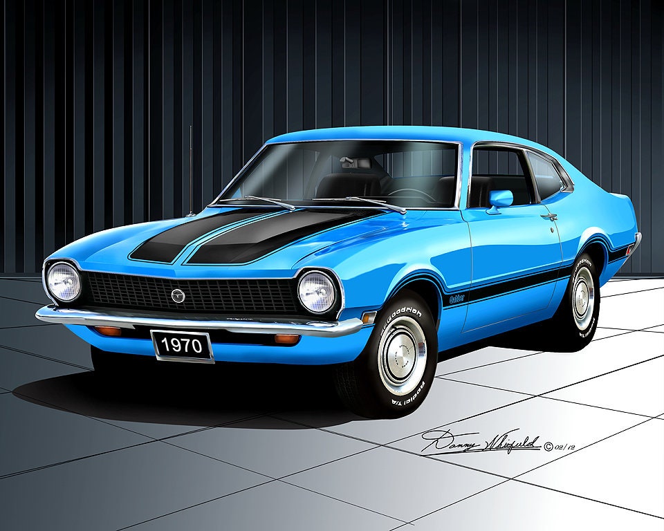 1970 Ford Maverick Art Print: Car Enthusiast Wall Decor Comes in 5 to ...