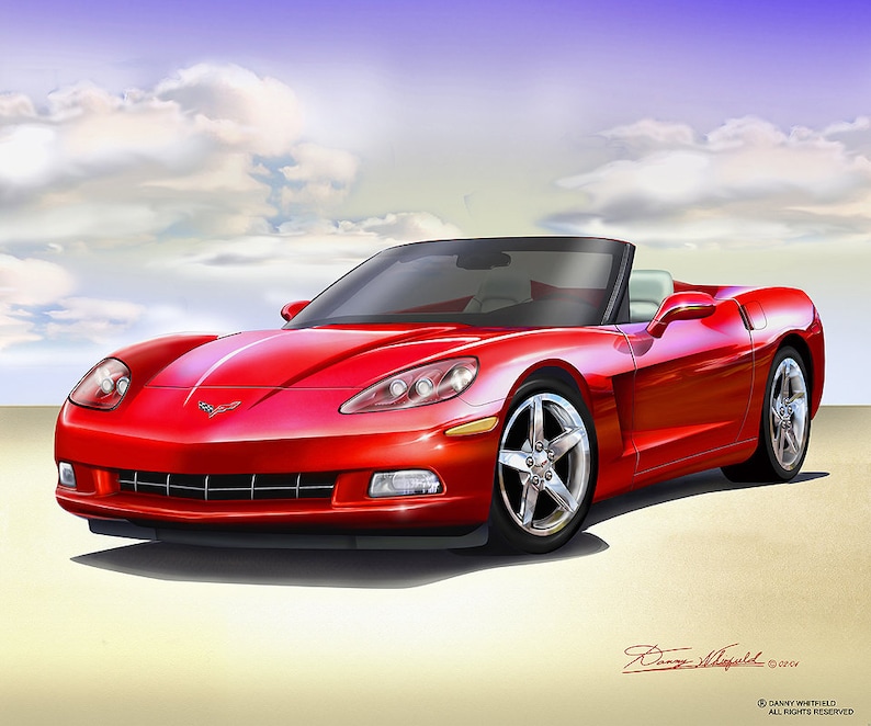 C6 Corvette Art Print: 2005-2012 Car Poster by Danny Whitfield Comes in ...