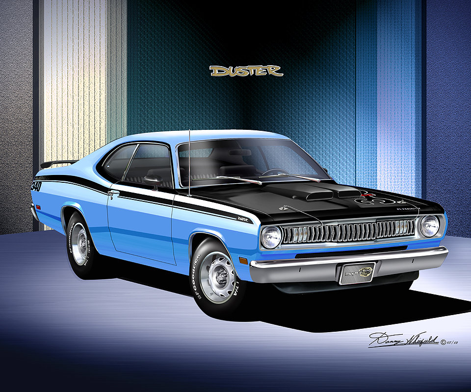 1972 Plymouth Duster Art Print: Vintage Car Poster by Danny Whitfield ...