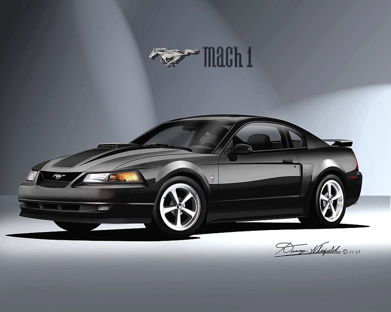 Mustang Mach 1 Art Print: 2003-2004 Car Poster by Danny Whitfield Comes ...
