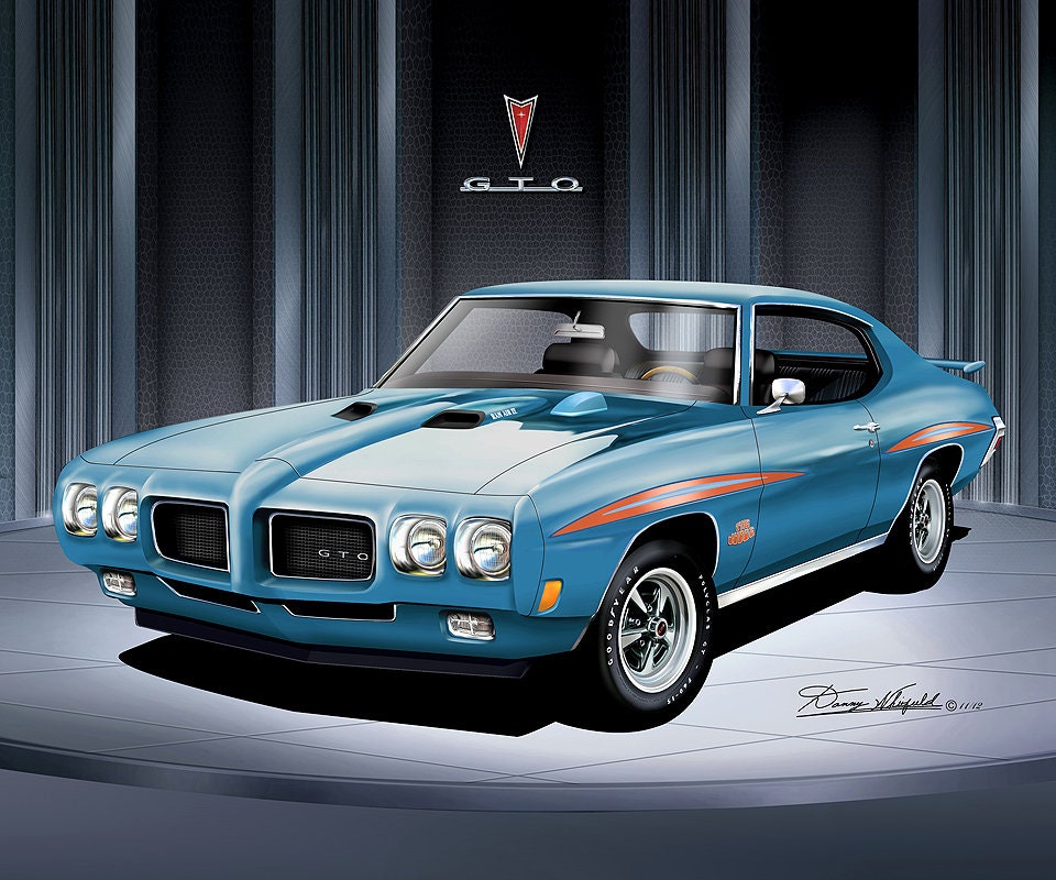 1970 Pontiac GTO Judge Art Print: Car Enthusiast Wall Art Decor Comes ...