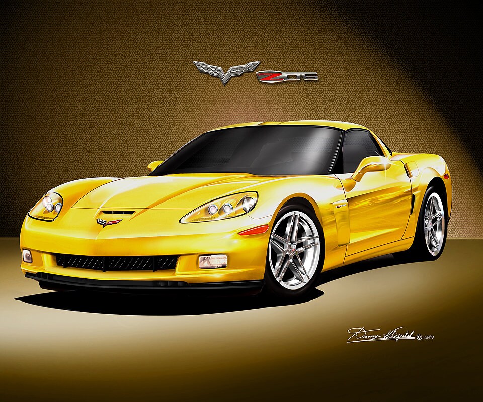 2006 C6 Corvette Z06 Art Print: Automotive Wall Art by Danny Whitfield ...