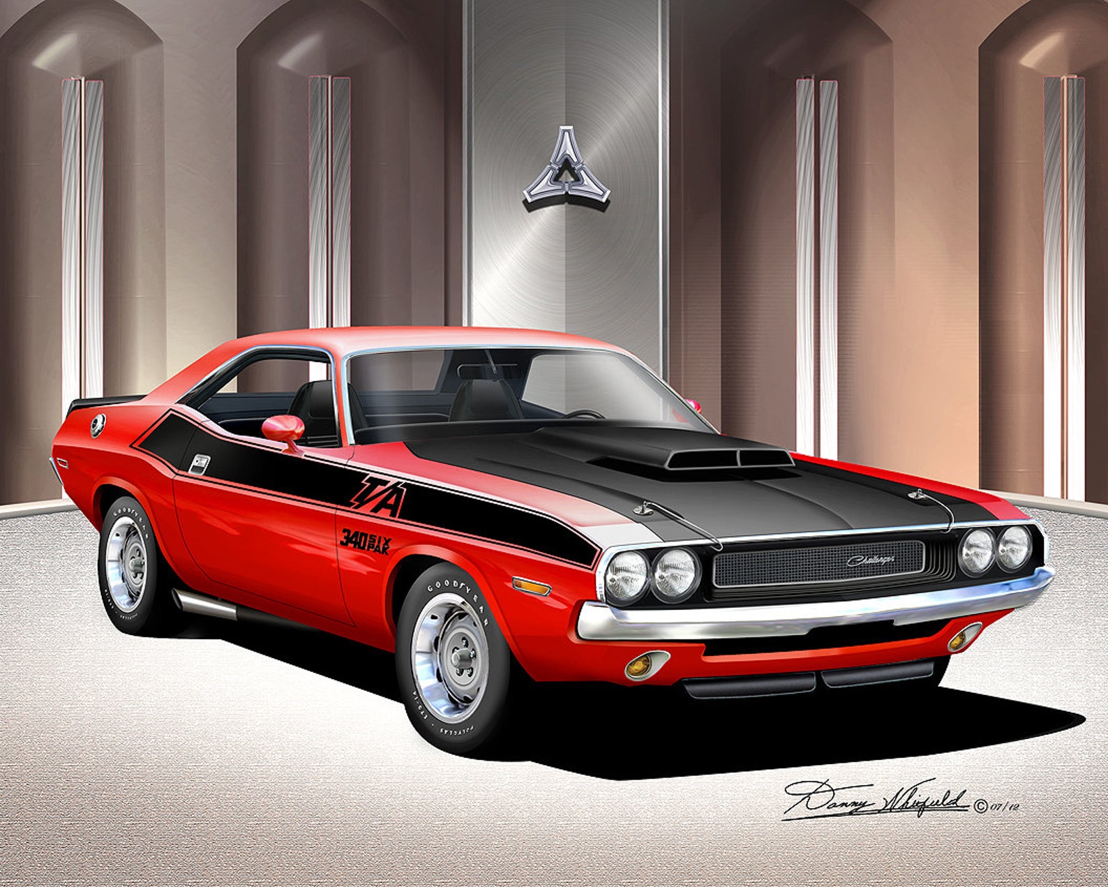 1970 Dodge Challenger T/A Art Print: Vintage Muscle Car Poster - Etsy
