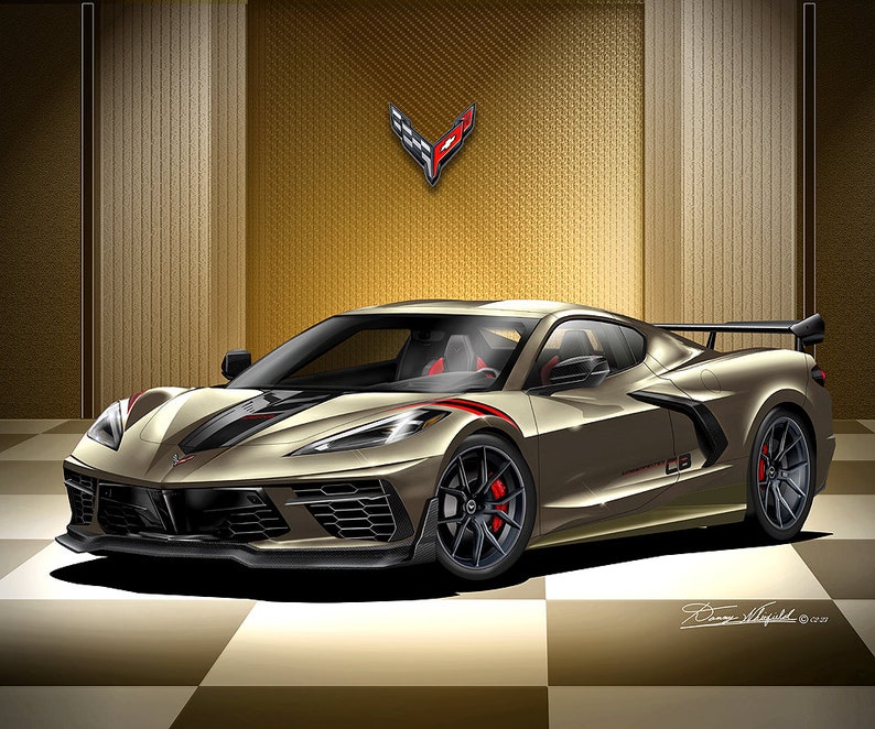 Láminas artísticas del Corvette C8 Coupé 2020-2025 de Danny Whitfield ...