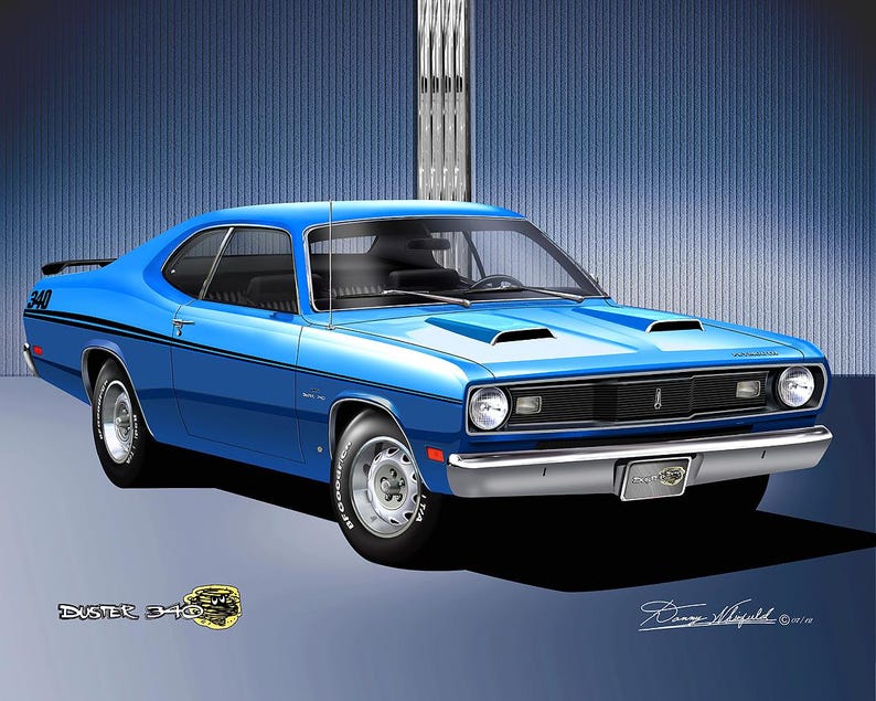 1970 Plymouth Duster Art Print: Vintage Car Poster - Etsy