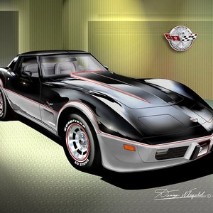 Corvette Artwork | 1978 C3 Corvette Art Prints Comes in 4 Different ...
