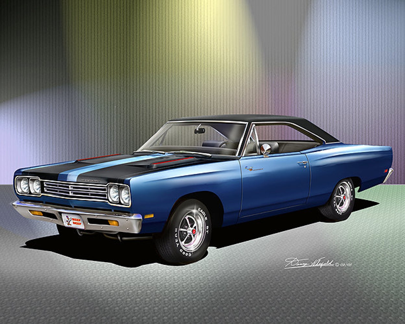 1969 Plymouth Road Runner Art Print: Vintage Car Poster Comes in 5 to ...