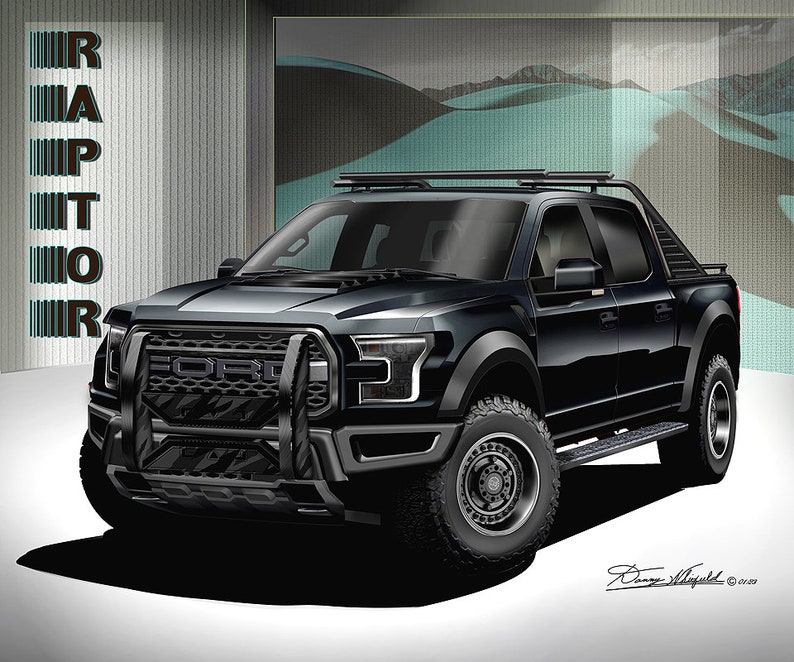 2020 Ford F-150 Raptor long Bed Truck Art Prints by Danny Whitfield ...