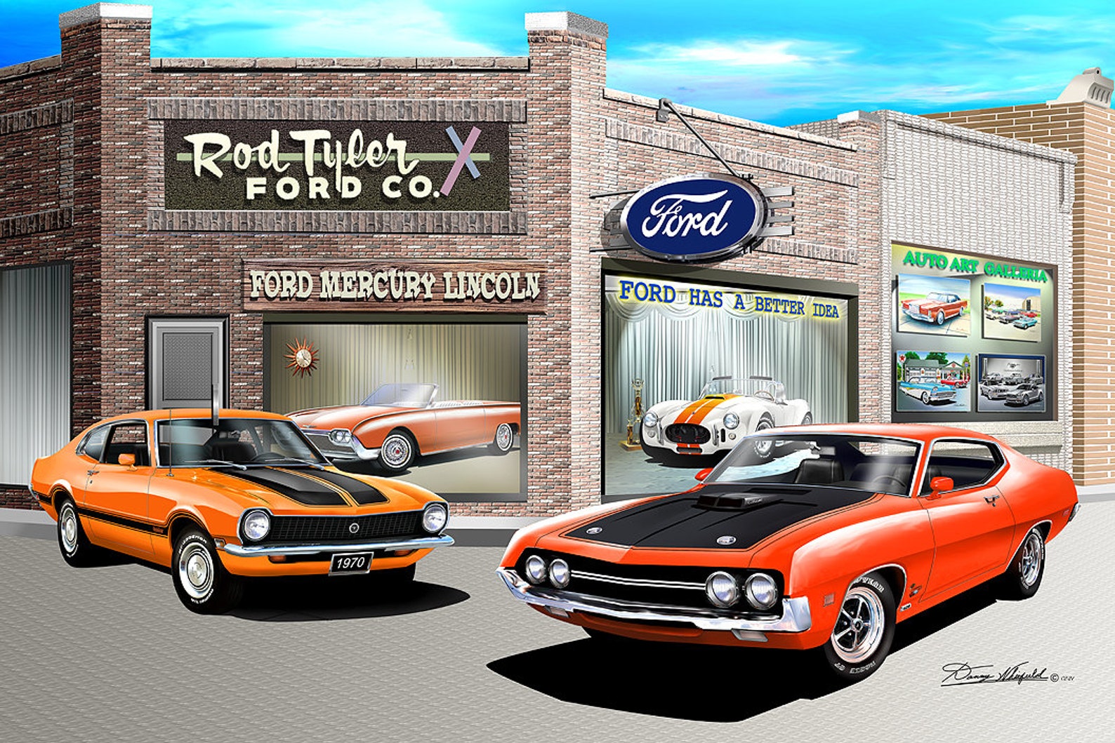 Rod Tyler Ford Dealership Art Print: Vintage Car Poster Comes in 8 ...