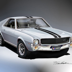 1969 AMC AMX Art Print: Vintage Car Poster, Automotive Wall Art Comes ...