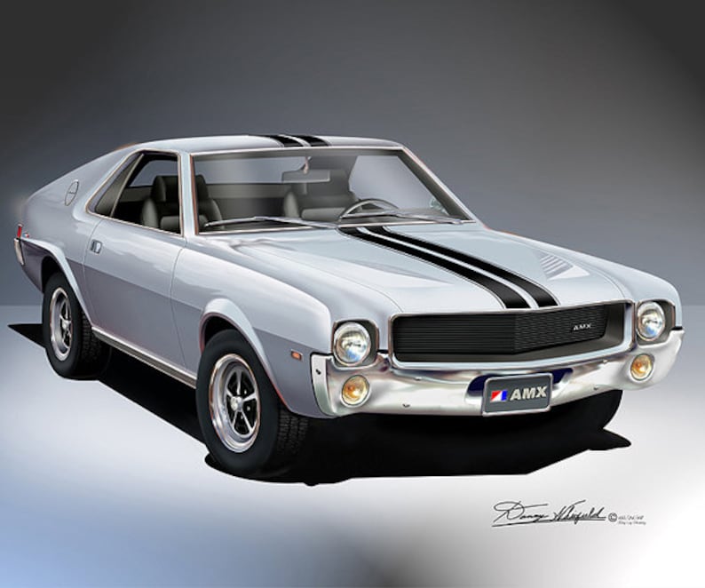 1969 AMC AMX Art Print: Vintage Car Poster, Automotive Wall Art Comes ...