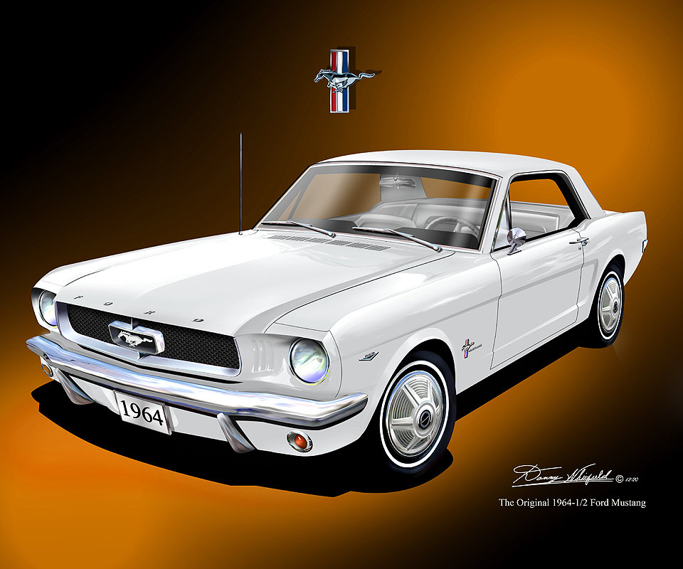 1965-2015 Mustang 50th Anniversary Art Print: Vintage Car Poster Comes ...