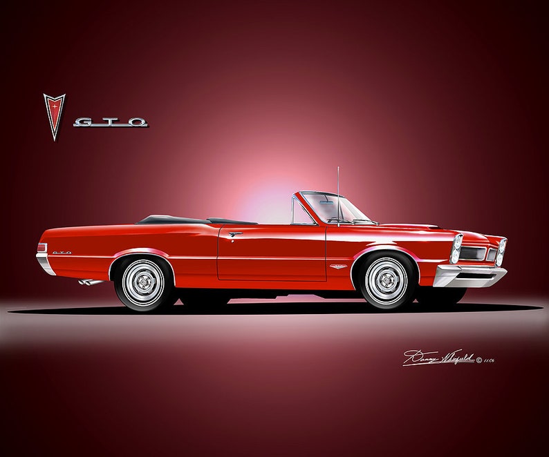 1965 Pontiac GTO Convertible Art Print: Vintage Car Poster by Danny ...