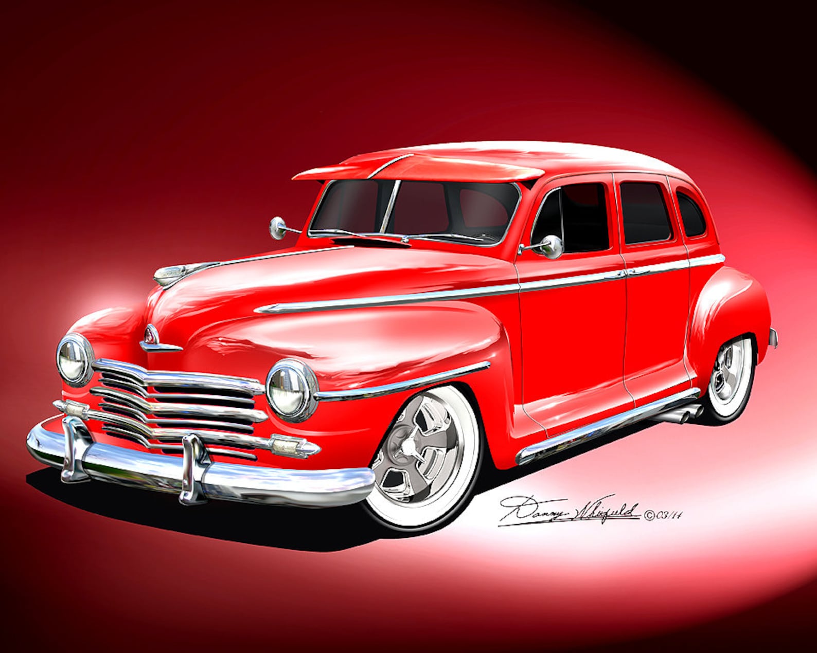 1947 Plymouth & 1940 Chevy Hot Rod Art Prints | Comes in 10 Different ...
