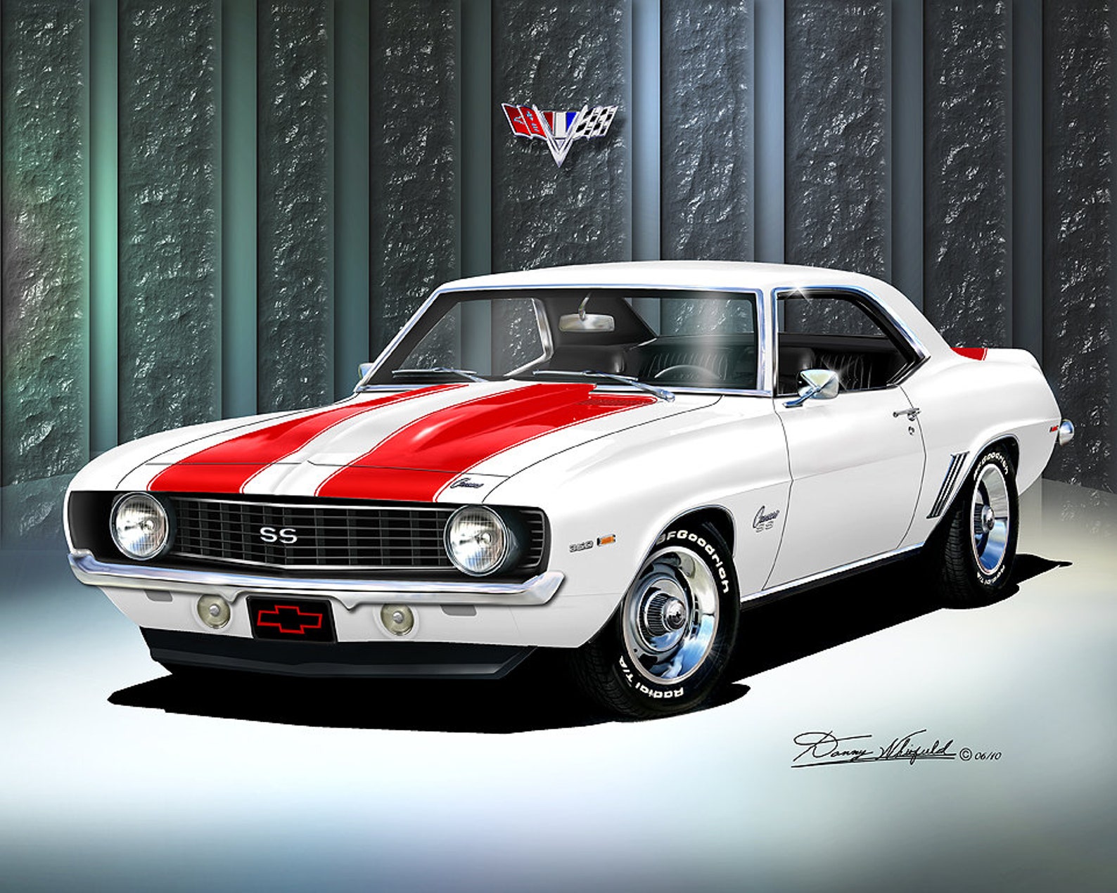 1969 Camaro Art Print: Chevrolet Car Enthusiast Wall Art Decorcomes in ...