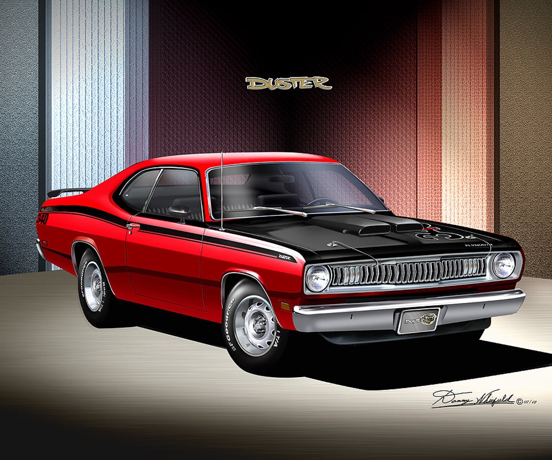 1972 Plymouth Duster Art Print: Vintage Car Poster by Danny Whitfield ...