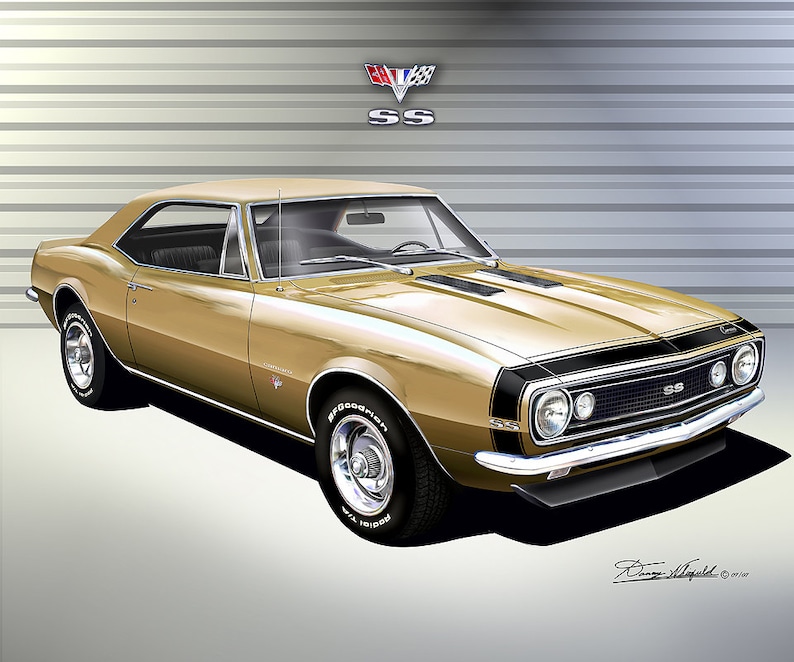 1967 Camaro SS Art Print: Automotive Wall Decor by Danny Whitfield ...