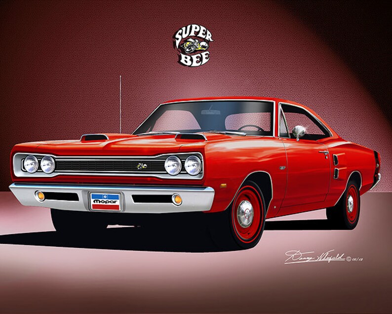 1969 Super Bee Art Print: Vintage Mopar Car Poster - Etsy