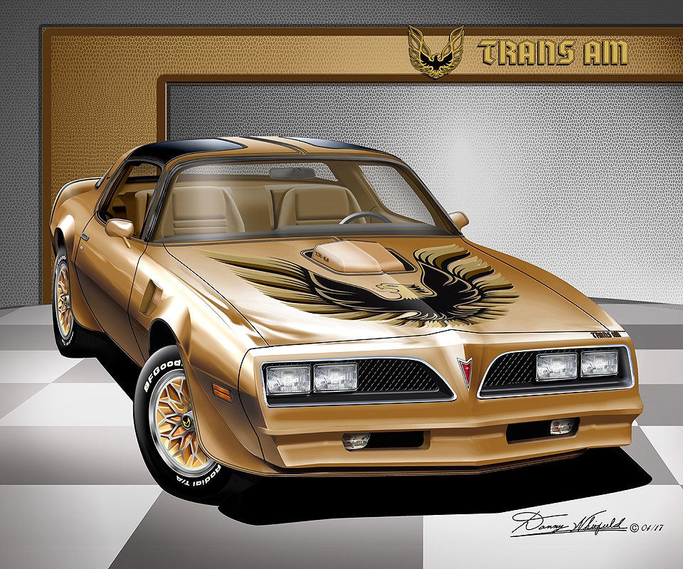 1977-1978 Pontiac Firebird Trans Am Art Print: Automotive Illustration ...