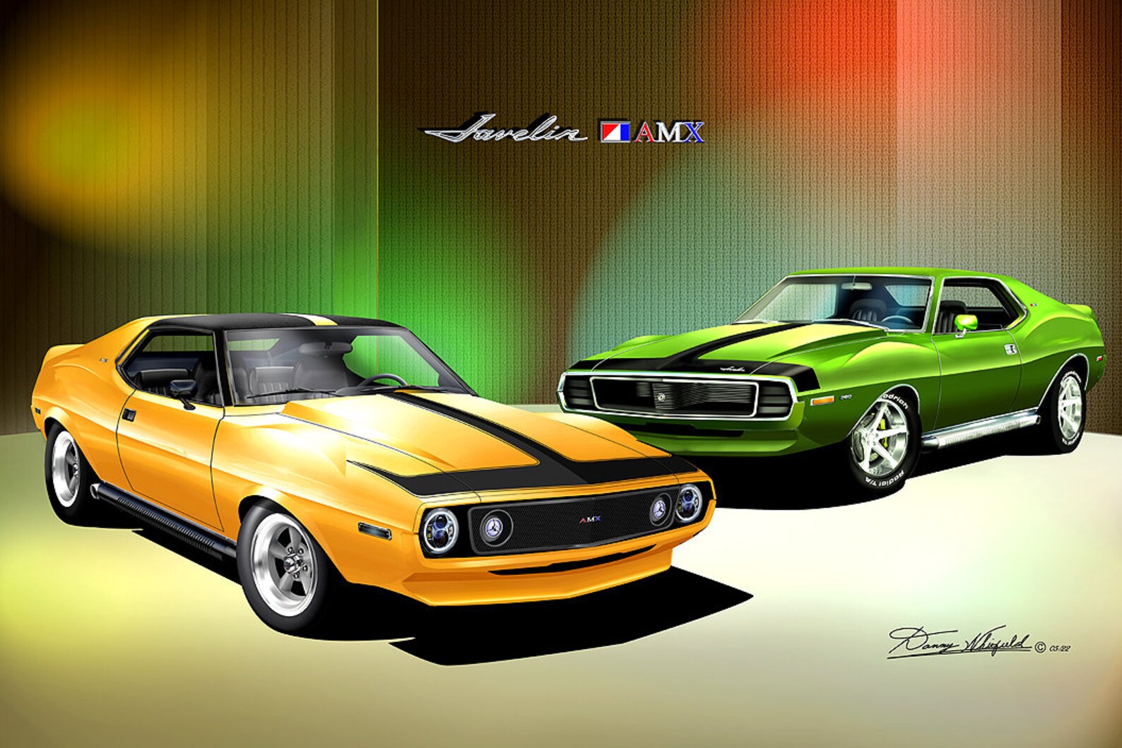 Johnny Lightning Javelin & SC Rambler Art Print: Vintage Car Poster ...