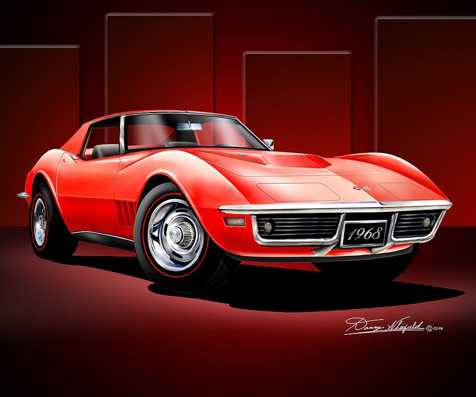 1968 Chevrolet Corvette C3 Art Prints by Danny Whitfield Coupe Comes in ...