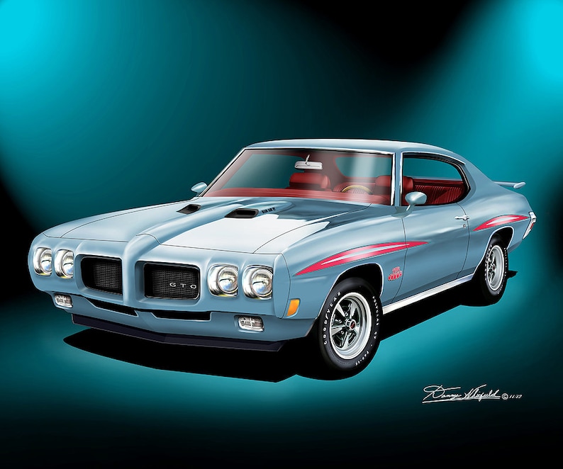 1970 Pontiac GTO Judge Art Print: Car Enthusiast Wall Decor Comes in 5 ...