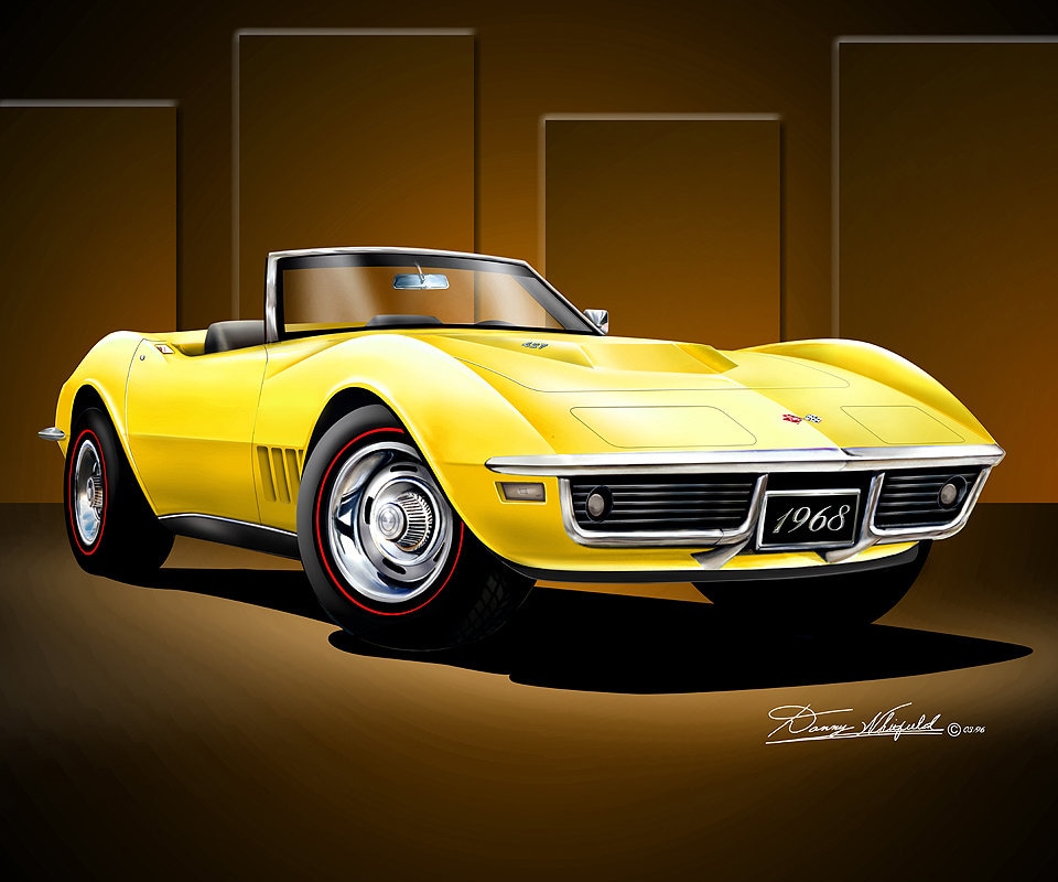 1968 Chevrolet Corvette C3 Art Prints by Danny Whitfield Convertible ...