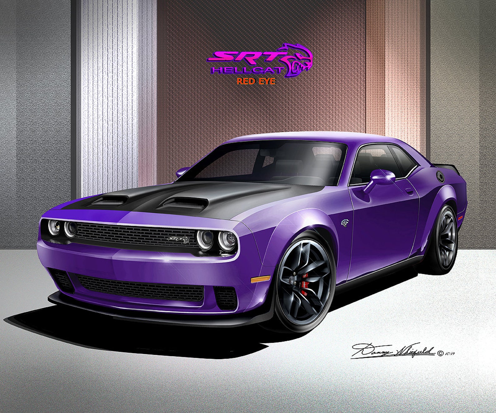 2019 Challenger Hellcat Muscle Car Art Prints by Danny Whitfield Comes ...