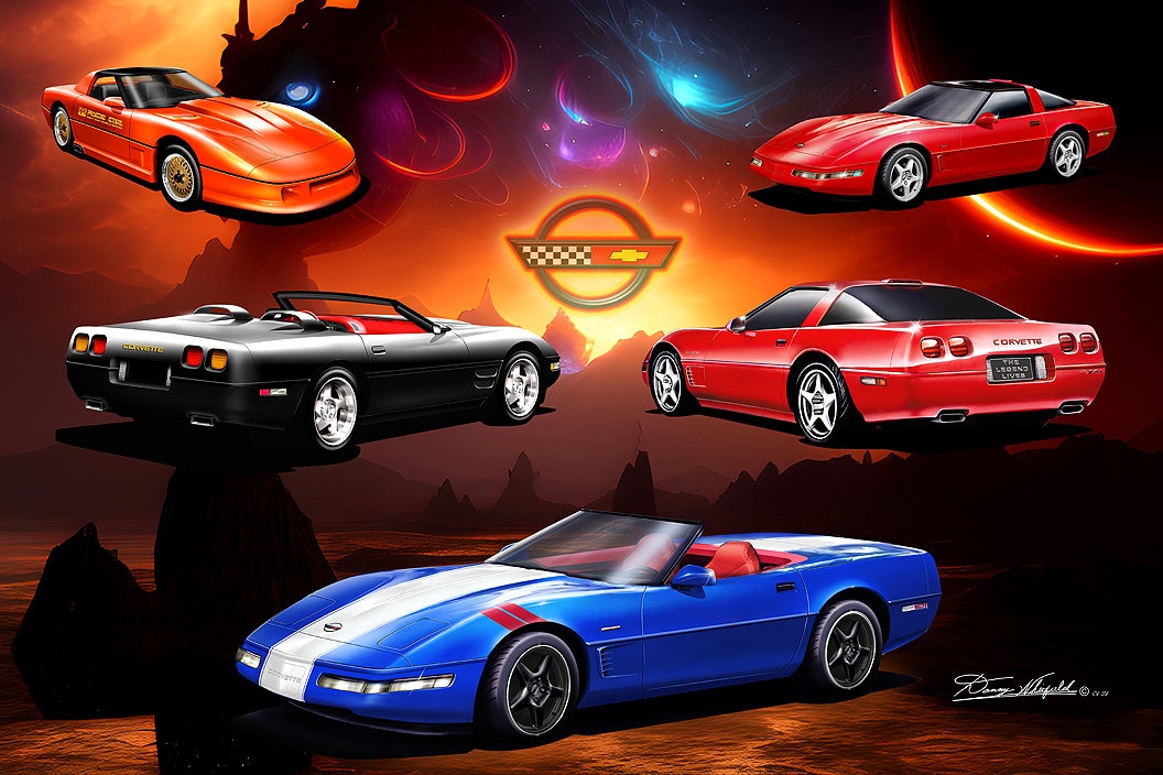 C3 C8 Chevrolet Corvette Art Prints by Danny Whitfield Speed Balls C8R ...