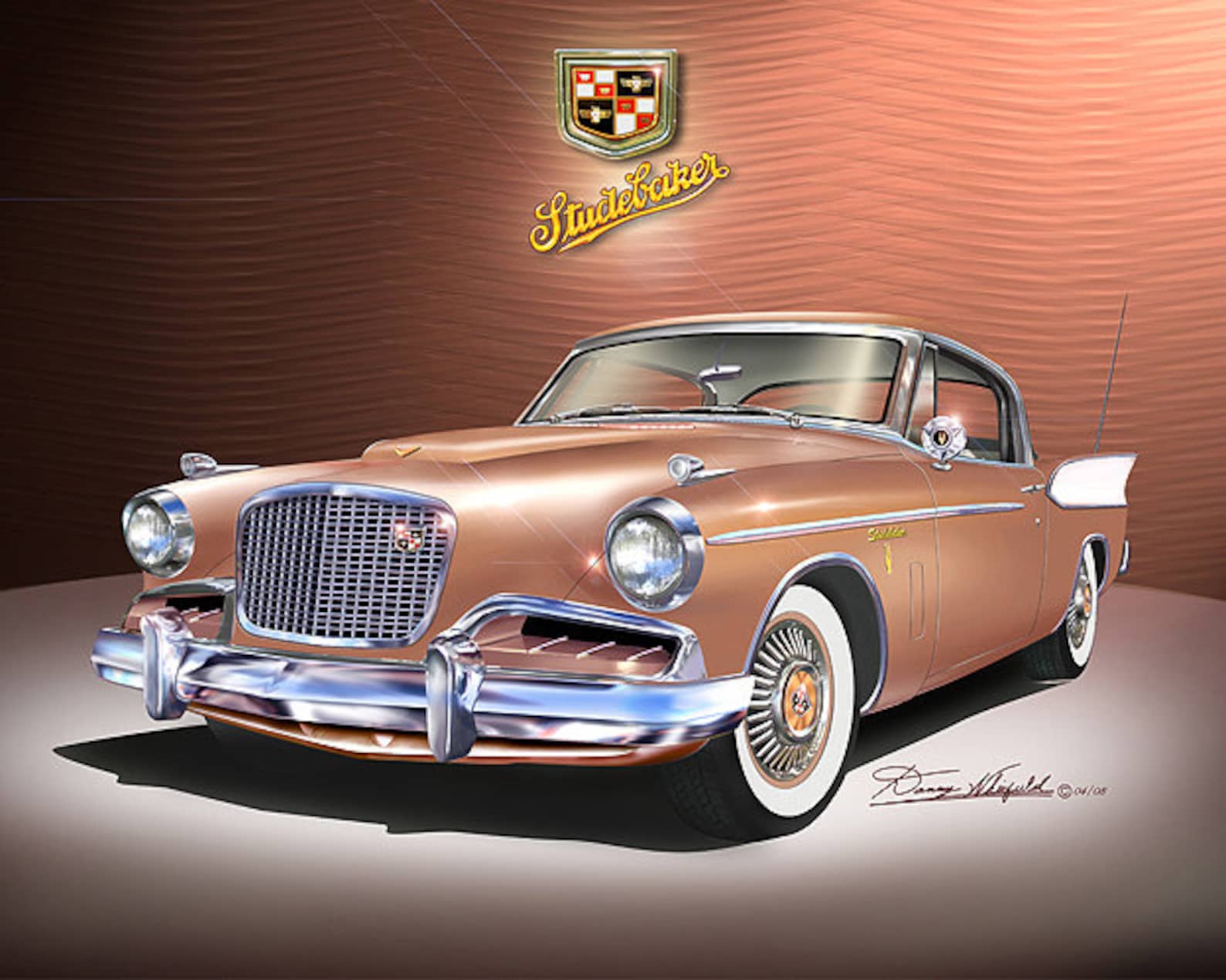 1957 Studebaker Golden Hawk Art Print: Car Enthusiast Wall Art Decor ...