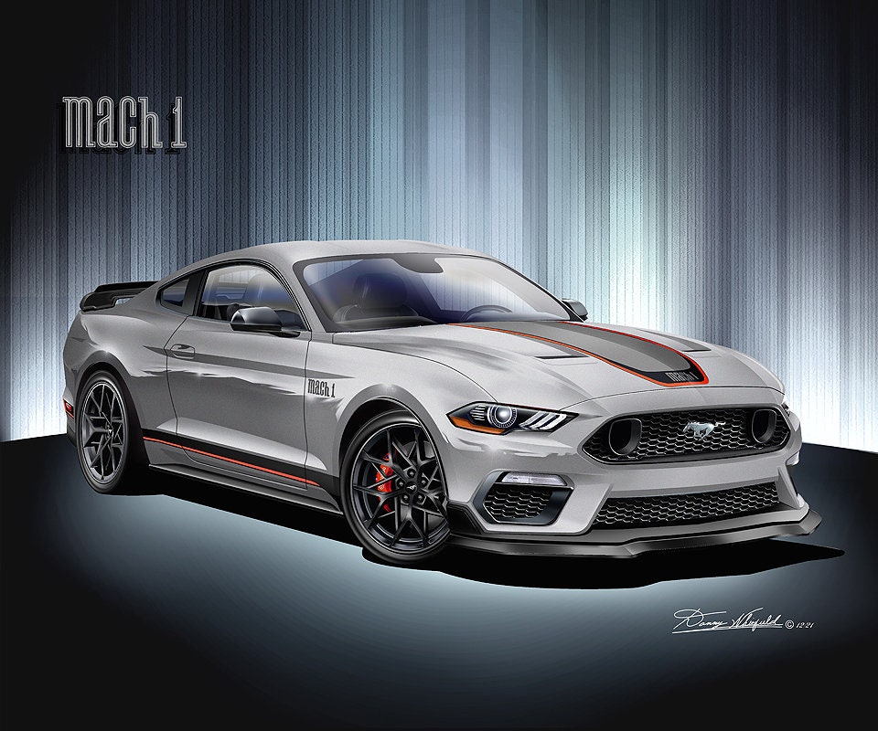 2021-2023 Mustang Mach 1 Premium Model Art Prints by Danny Whitfield ...