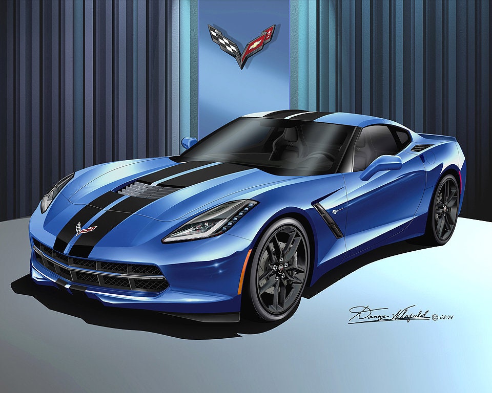 Chevrolet Corvette Art Prints by Danny Whitfield 2014-2019 C7 Chevrolet ...