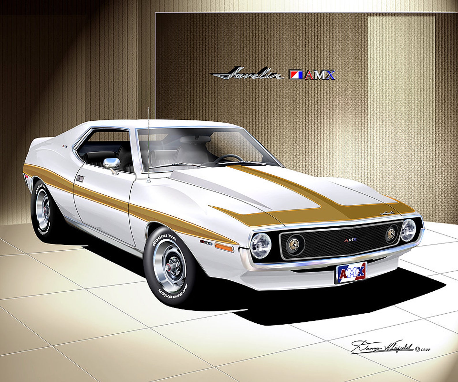 1971 1973 AMC Javelin Amx Heritage Art Prints by Danny Whitfield Comes ...