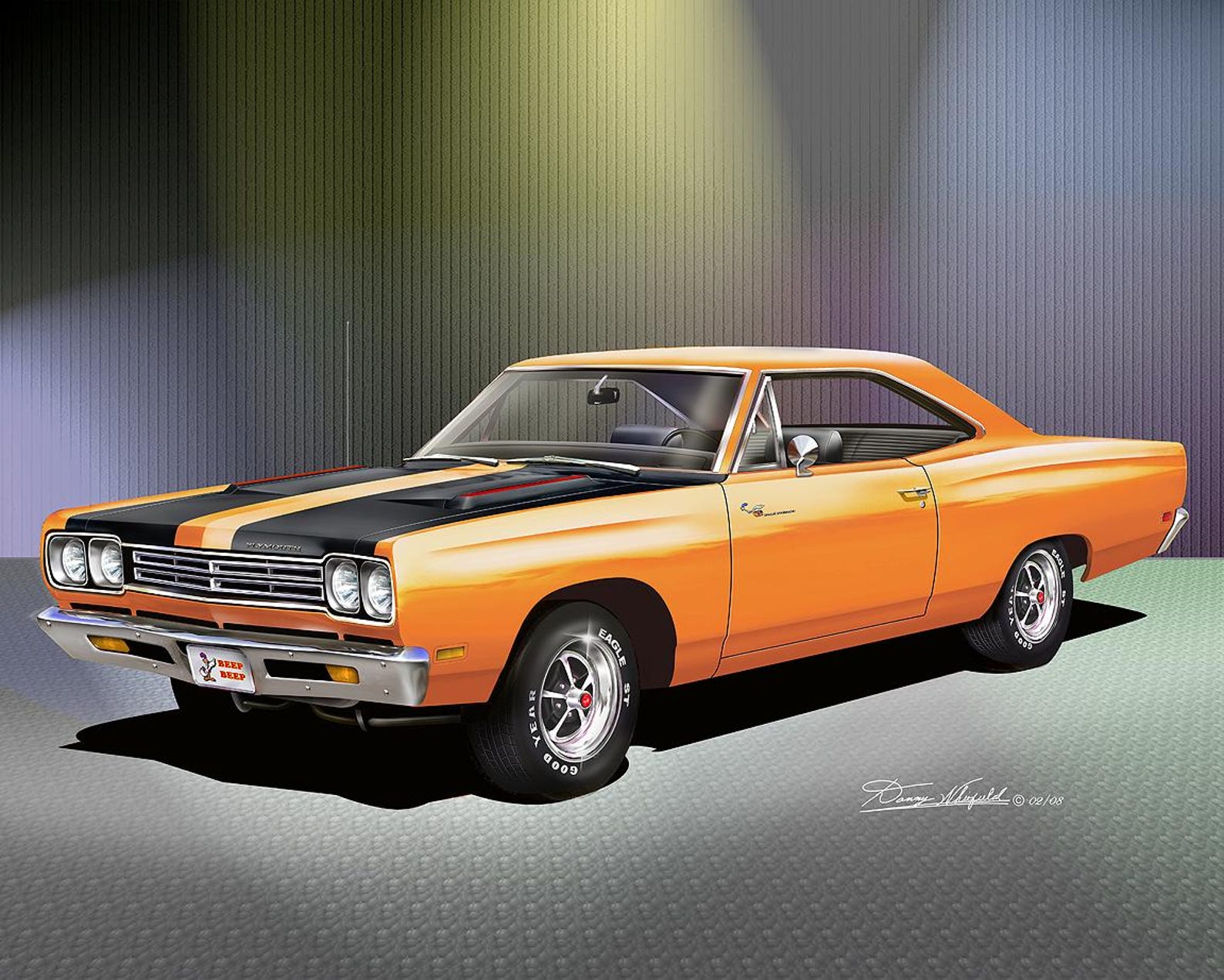 1969 Plymouth Road Runner Art Print: Vintage Car Poster - Etsy
