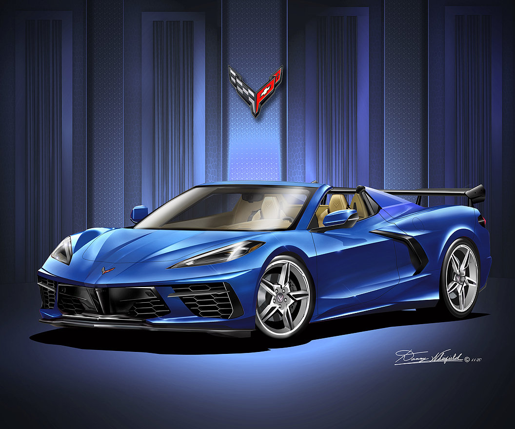 C8 Corvette Stingray Art Print: 10 Styles, Vintage Car Poster Comes in ...