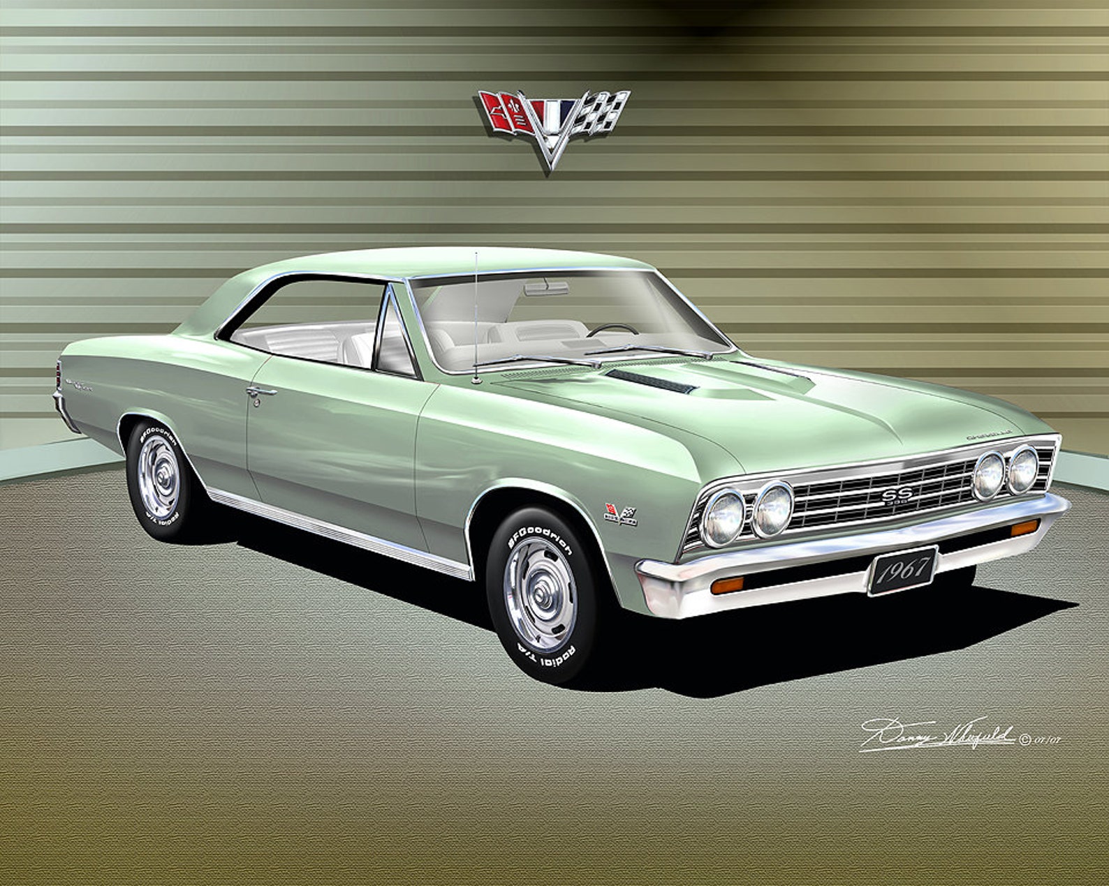 1967 Chevelle Art Print: Vintage Car Poster by Danny Whitfield Comes in ...